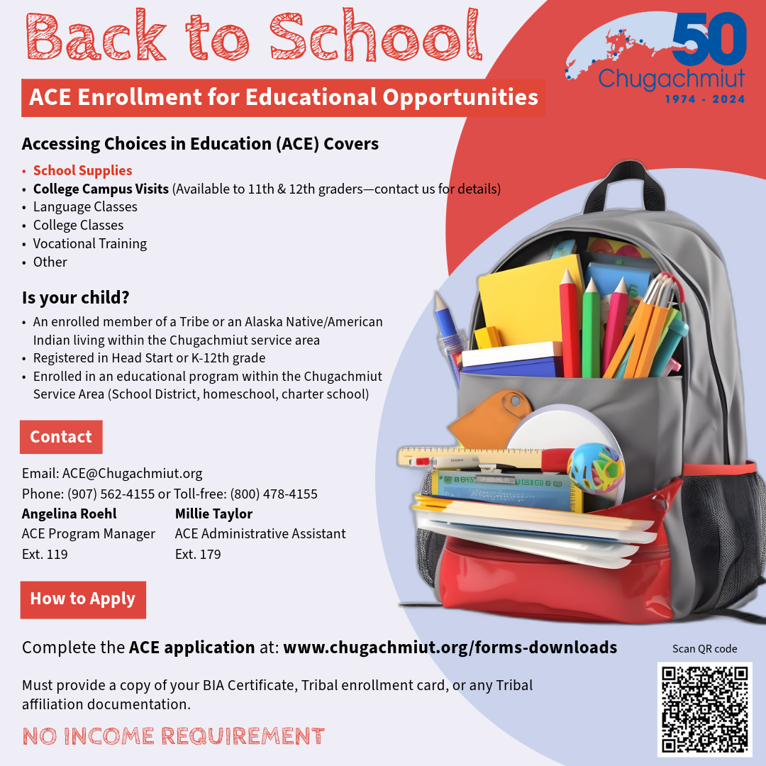 Accessing Choices in Education (ACE) Application | Chugachmiut